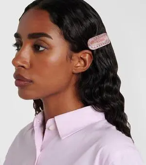Prada Logo Crystal-embellished Barrette