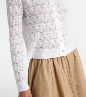 Vince Pointelle Cotton Cardigan