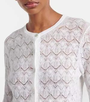 Vince Pointelle Cotton Cardigan