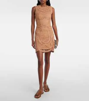 Simkhai Coen Raffia-blend Mini Dress - Beige