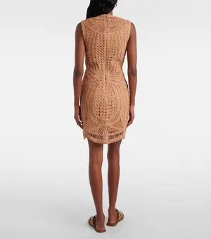 Simkhai Coen Raffia-blend Mini Dress - Beige