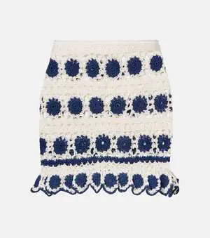Anna Kosturova Bouquette Crochet Cotton Miniskirt