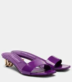 Dolce & Gabbana Dg Leather Mules - Purple
