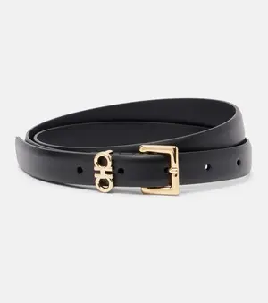 FERRAGAMO Gancini Leather Belt - Black