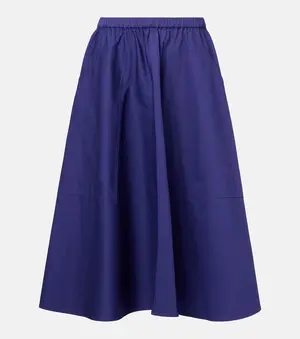 Vince High-rise Cotton Midi Skirt