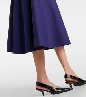 Vince High-rise Cotton Midi Skirt
