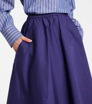 Vince High-rise Cotton Midi Skirt