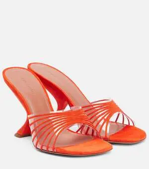 Amina Muaddi Mookie 90 Mules - Orange