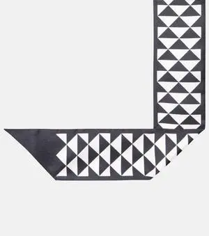 Prada Printed Silk Twill Scarf - Black