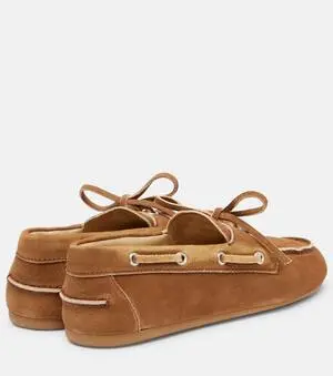 Miu Miu Suede Boat Shoes - Brown
