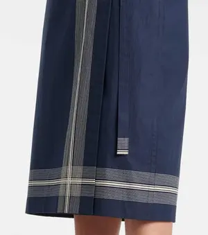 Vince Striped Cotton Wrap Skirt