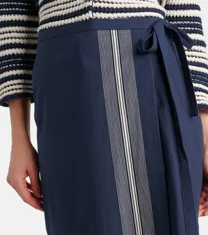 Vince Striped Cotton Wrap Skirt