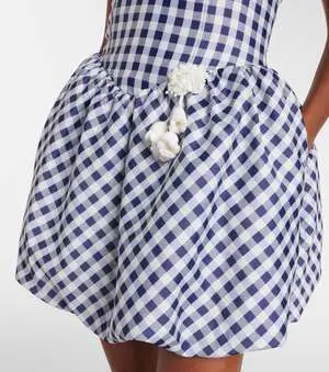 SELF-PORTRAIT Gingham Taffeta Mini Dress