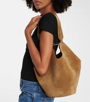 Khaite Lotus Small Suede Tote Bag - Brown