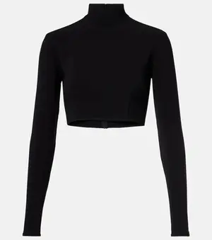 Costarellos Cropped Mockneck Top