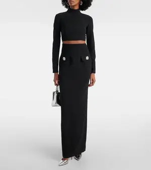Costarellos Cropped Mockneck Top