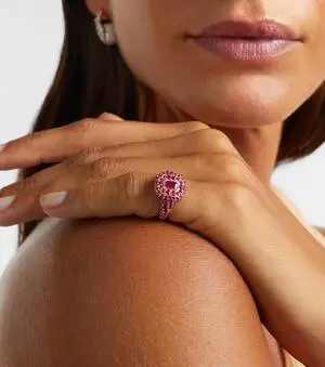 Shay Jewelry 18kt Rose Ring With Rubies