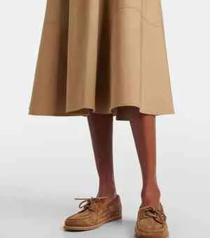 Vince Cotton-blend Midi Skirt