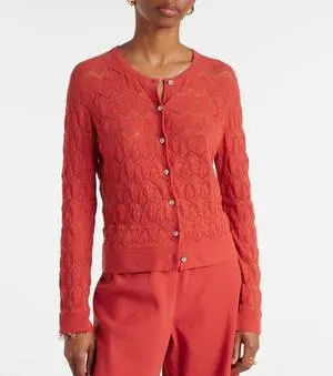Vince Pointelle Cotton Cardigan
