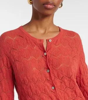 Vince Pointelle Cotton Cardigan
