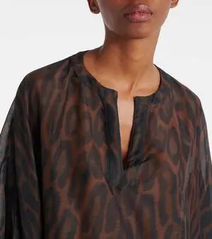 TOM FORD Leopard-print Cotton And Silk Kaftan