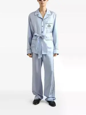 Dolce & Gabbana Chest-pocket Belted Pyjama-style Shirt - Blue
