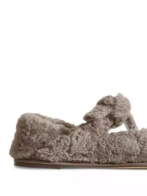 Hereu Shearling Ballet Flats - Grey