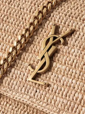 Saint Laurent Niki Medium Raffia Shoulder Bag - Brown