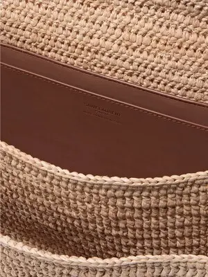 Saint Laurent Niki Medium Raffia Shoulder Bag - Brown