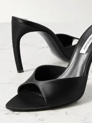 Victoria Beckham Harlow 100 Satin Mules - Black