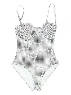 Elisabetta Franchi Polka-dot Print Swimsuit - White