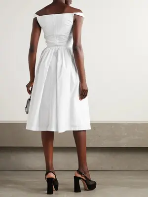 VIVIENNE WESTWOOD Sunday Gathered Cotton-poplin Dress - White