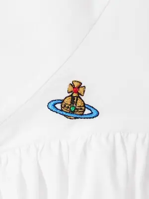 VIVIENNE WESTWOOD Sunday Gathered Cotton-poplin Dress - White