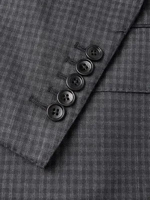 TOM FORD Checked Wool Suit Jacket - Gray