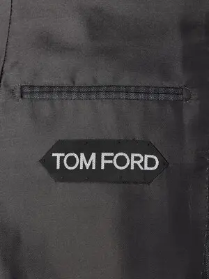 TOM FORD Checked Wool Suit Jacket - Gray