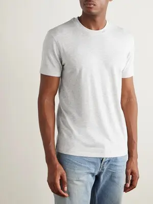 TOM FORD Cotton-blend Jersey T-shirt - Gray
