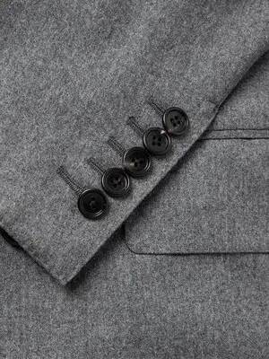 TOM FORD Dyllan Double-breasted Wool-flannel Suit Jacket - Gray