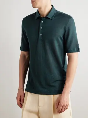 Zegna Oasi Linen Polo Shirt - Blue