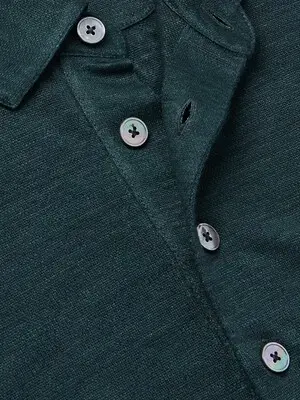 Zegna Oasi Linen Polo Shirt - Blue