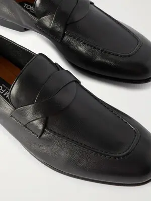 TOM FORD Gigi Full-grain Leather Loafers - Black
