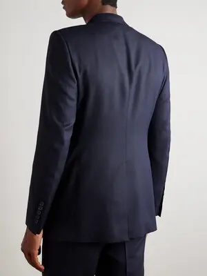 TOM FORD Dyllan Super 130s Grain De Poudre Wool Suit Jacket - Blue