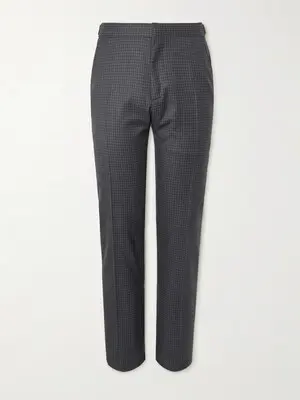 TOM FORD Dyllan Checked Wool Suit Trousers - Gray