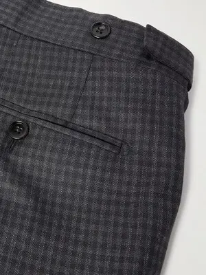 TOM FORD Dyllan Checked Wool Suit Trousers - Gray