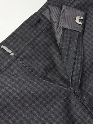 TOM FORD Dyllan Checked Wool Suit Trousers - Gray