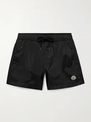 Moncler Straight-leg Mid-length Swim Shorts - Black