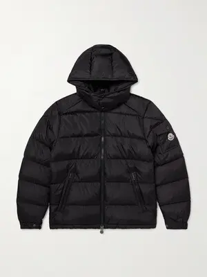 Moncler Maya Logo-appliquéd Quilted Shell Hooded Down Jacket - Black