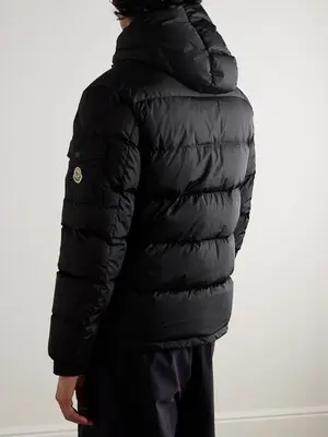 Moncler Maya Logo-appliquéd Quilted Shell Hooded Down Jacket - Black