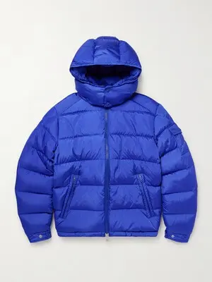 Moncler Maya Logo-appliquéd Quilted Shell Hooded Down Jacket - Blue