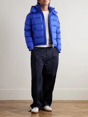 Moncler Maya Logo-appliquéd Quilted Shell Hooded Down Jacket - Blue