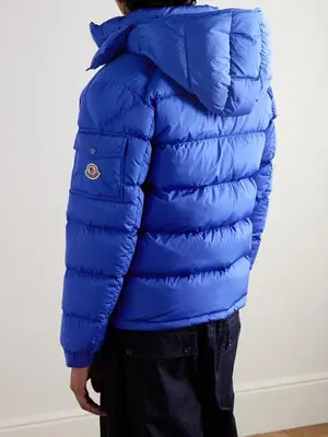 Moncler Maya Logo-appliquéd Quilted Shell Hooded Down Jacket - Blue